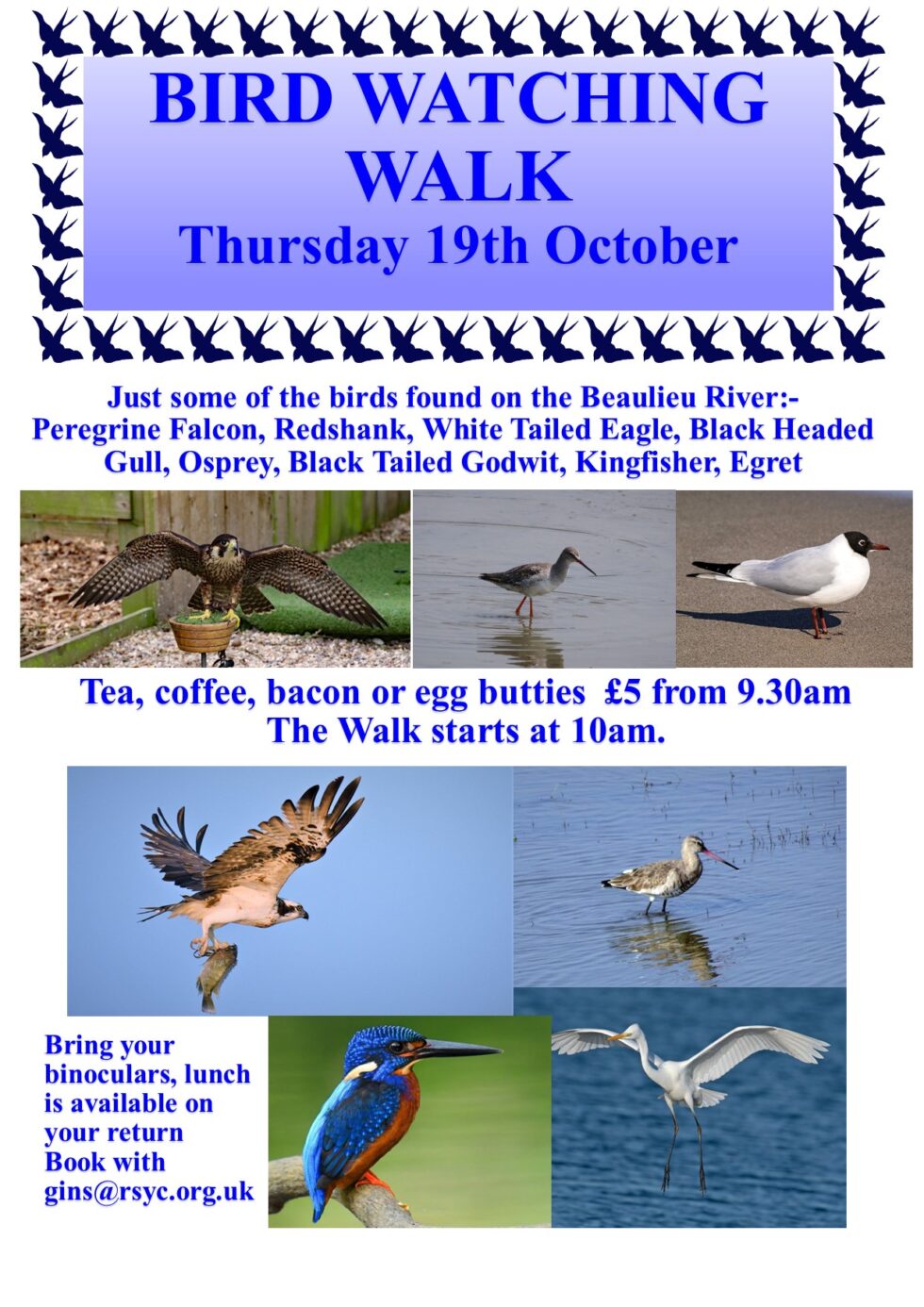 RSPB Bird Watching Walk - Royal Southampton Yacht Club